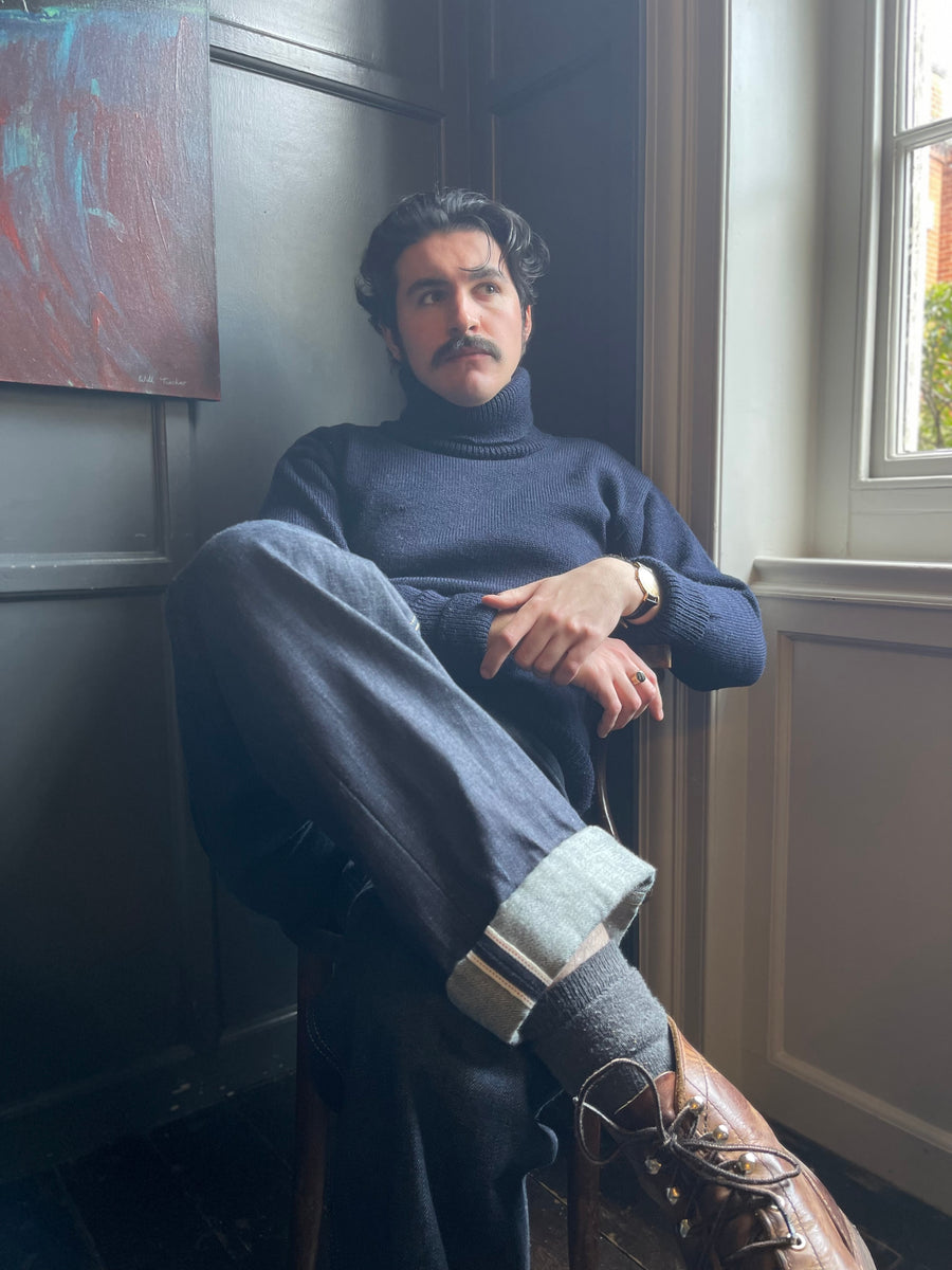 1940s British Submariner Polo neck in navy – Oldfield Outfitters