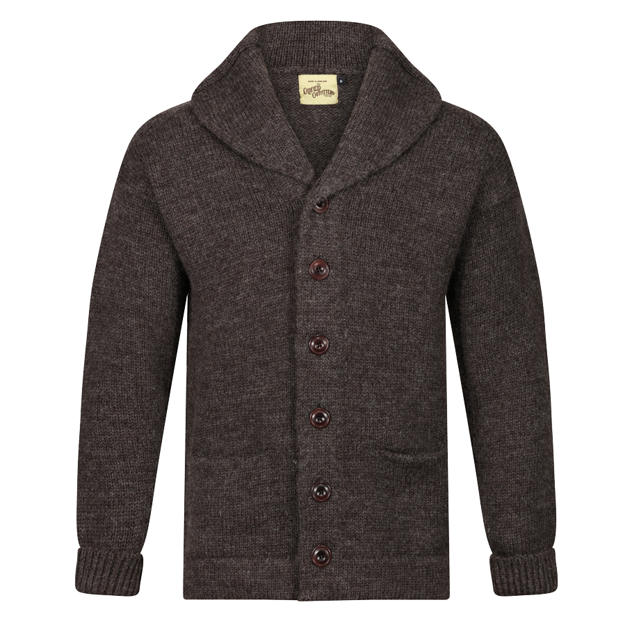 1920s Mens shawl collar heavy weight cardigan in brown – Oldfield ...