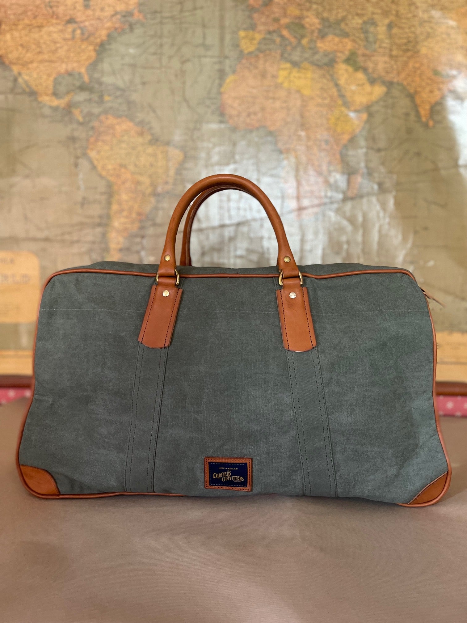 1940s LEATHER AND CANVAS KIT BAG LARGE (GREEN) – Oldfield Outfitters