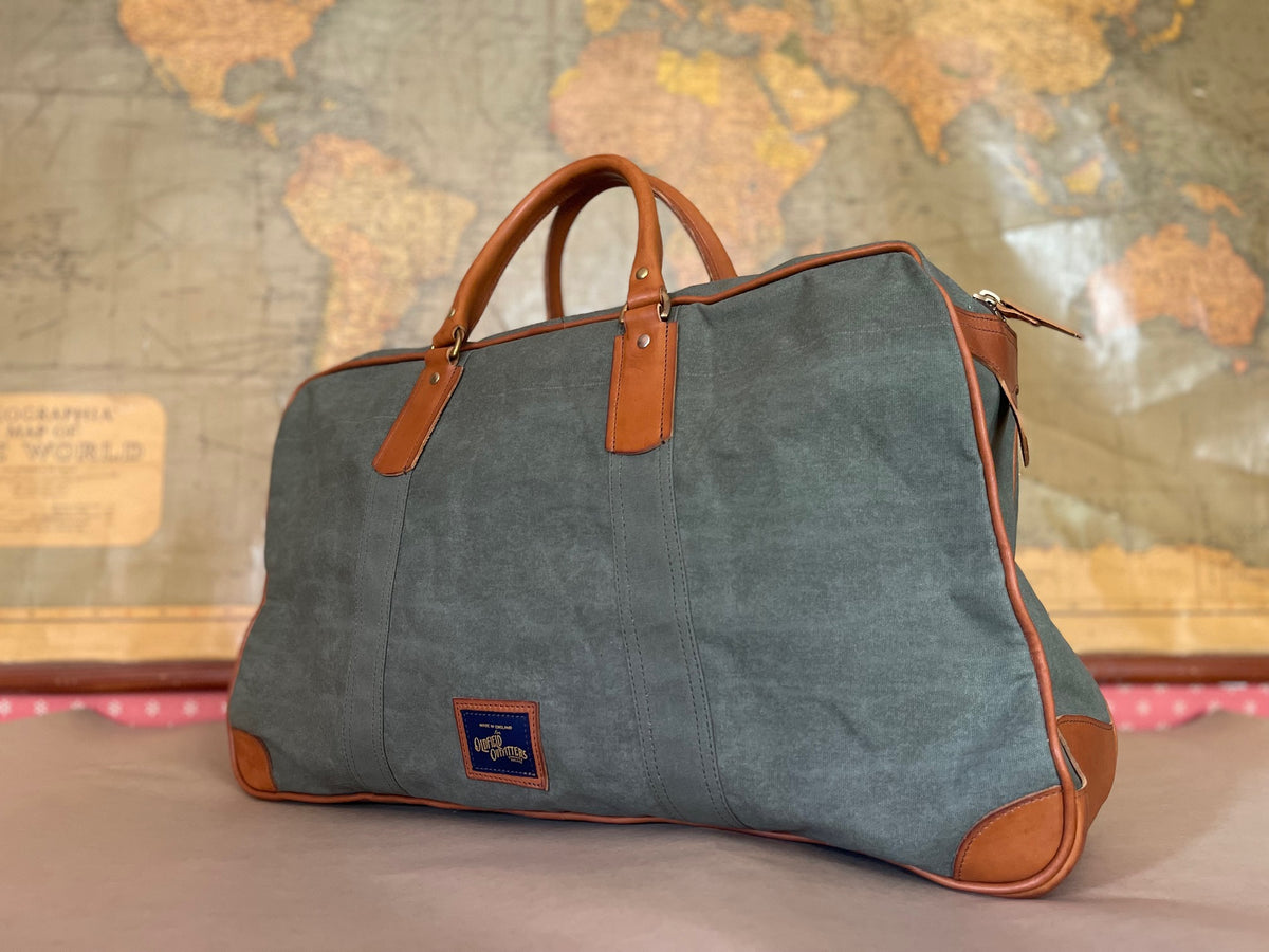 1940s LEATHER AND CANVAS KIT BAG LARGE (GREEN) – Oldfield Outfitters