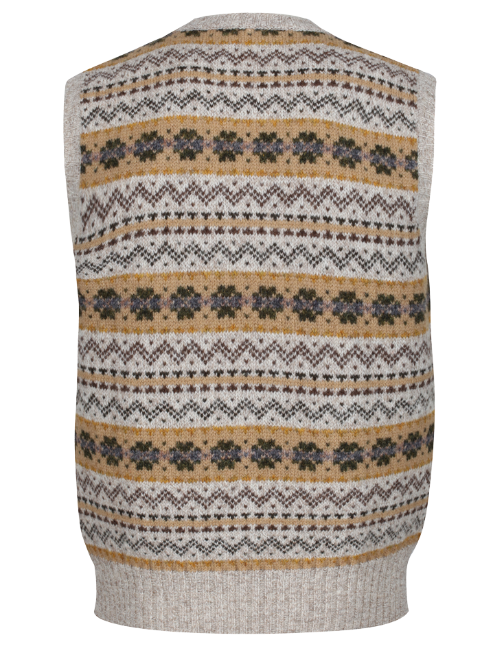 Fair Isle "The de Brito" Ladies vest, slip over made in Scotland ...